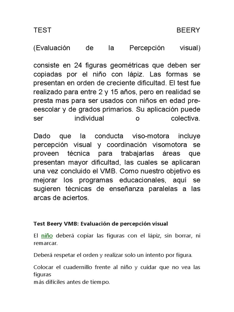 Test Beery | PDF | Autosuperación