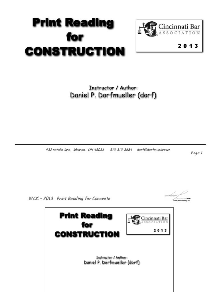 Print Reading For Constn (2013) D. Dorfmueller | PDF | Concrete ...