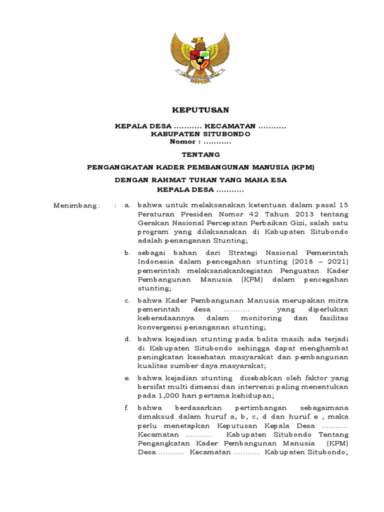 Contoh Draft SK KPM | PDF