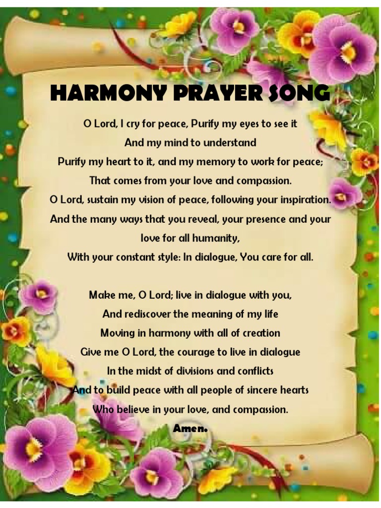 Harmony Prayer Song | Peace | Ethical Principles | Free 30-day Trial ...