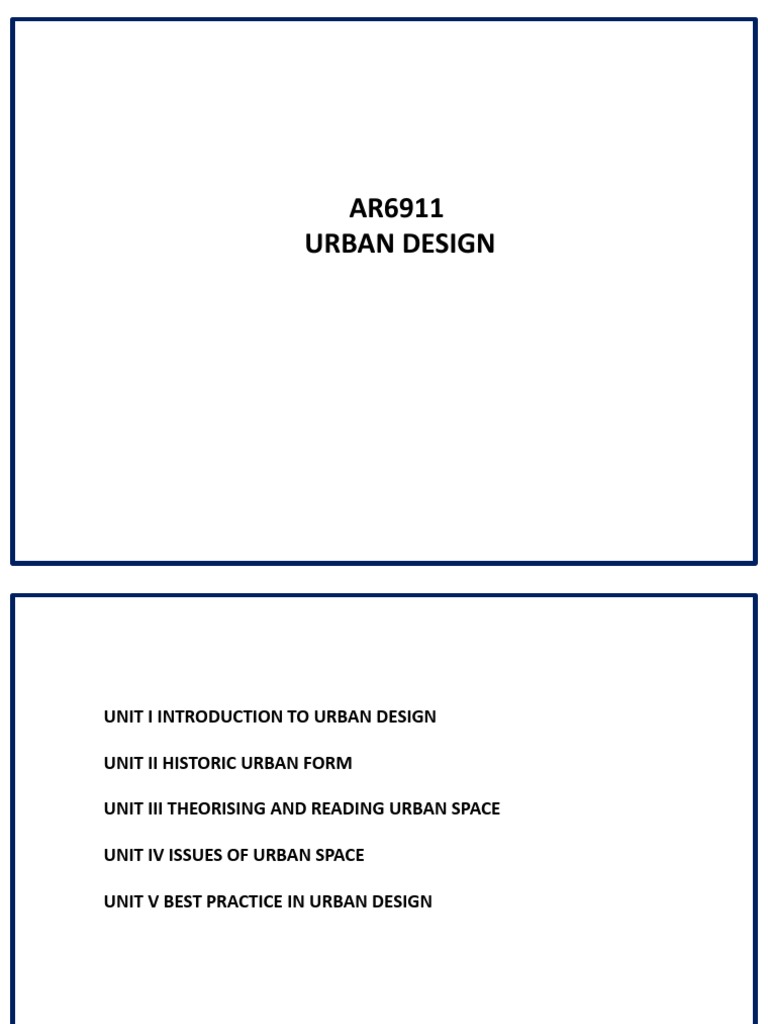 Urban DESIGN Unit 1 | Download Free PDF | Urban Design | Urban Planning