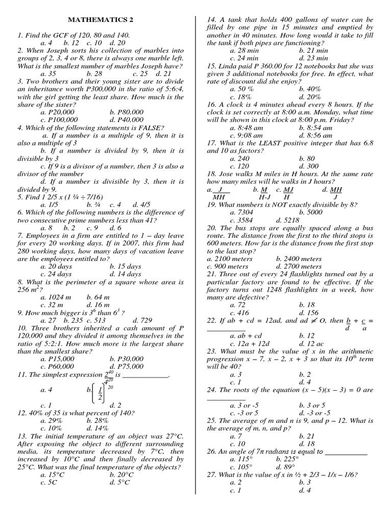 Key Math Problems and Solutions | PDF | Area | Circle