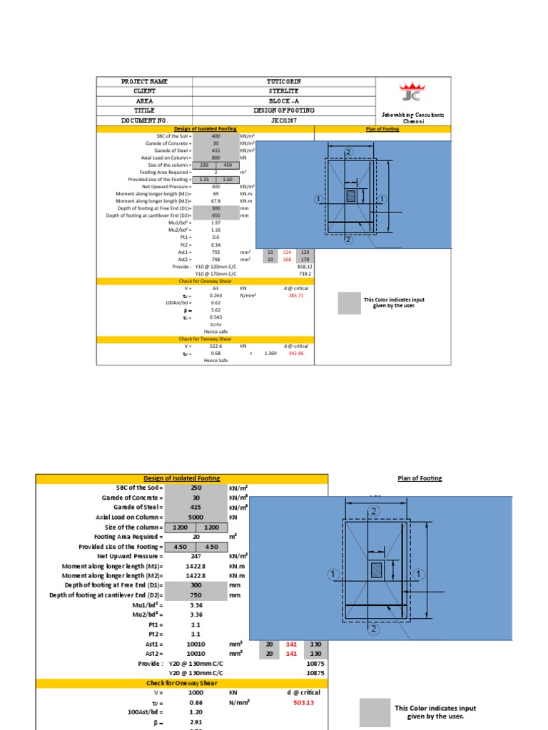 Isolated Footing Design Calculations | PDF | Building Materials | Civil ...