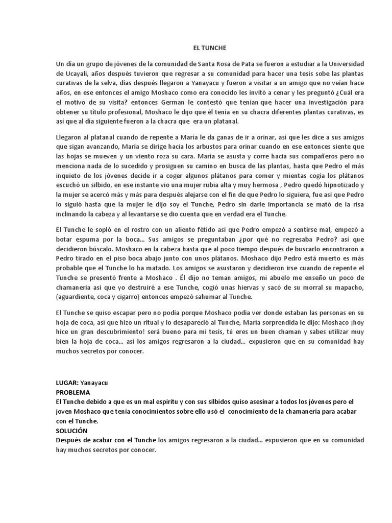 Cuento El Tunche PDF | PDF | Naturaleza
