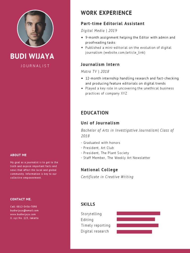 Contoh Resume Jurnalis | PDF