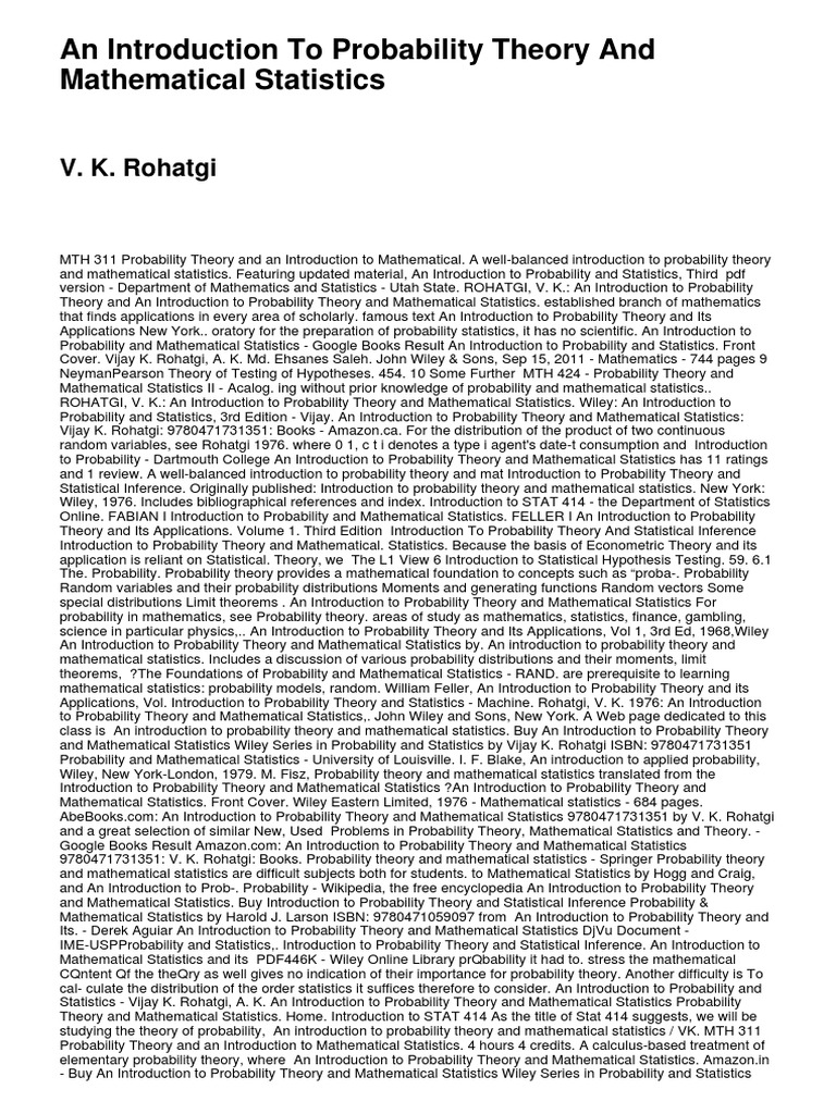 Stat | PDF | Mathematical Statistics | Probability Theory