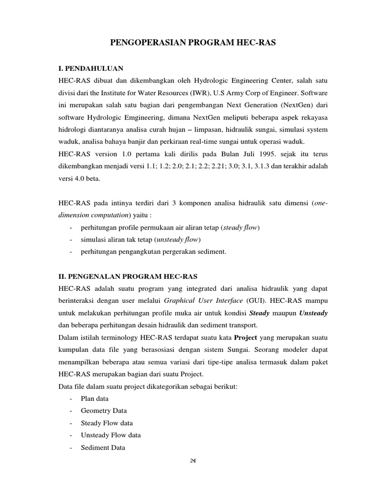 HEC-RAS (Unsteady Flow) | PDF