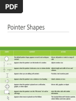 Microsoft Excel Pointer Shapes | PDF | Cursor (User Interface) | Window (Computing)