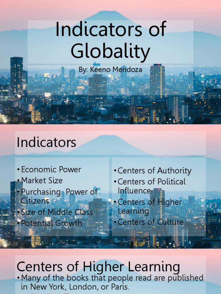 Indicators of Globality (Part 2) - KeenoMendoza | PDF