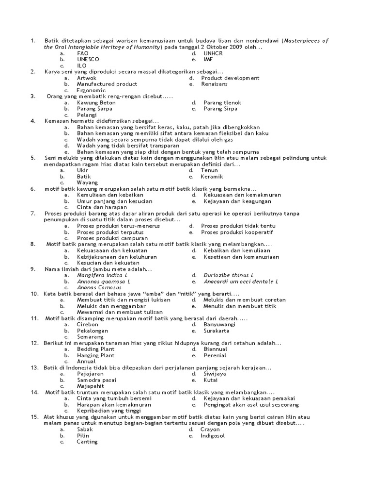 Soal Batik Mada | PDF