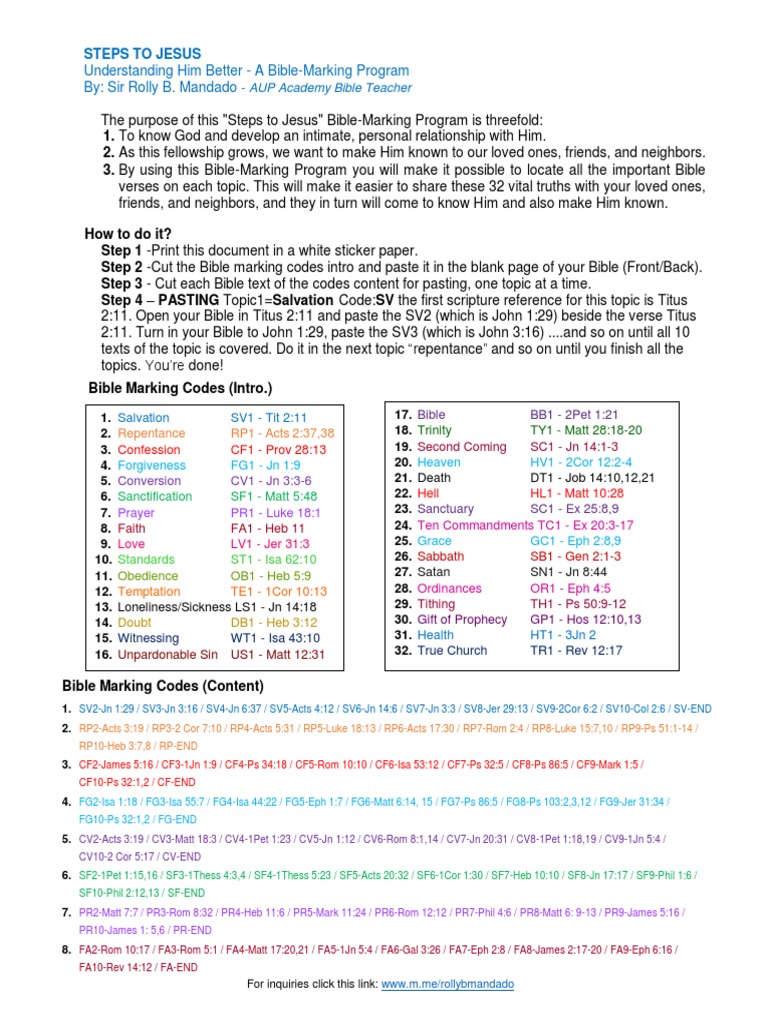 Bible Marking Program for Spiritual Growth | PDF | Christian Belief And ...