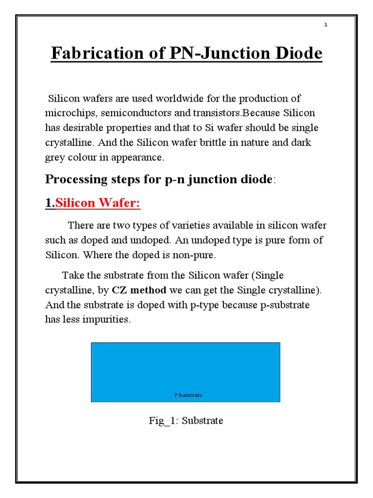 Fabrication of PN Junction Diode | PDF | P–N Junction | Doping ...