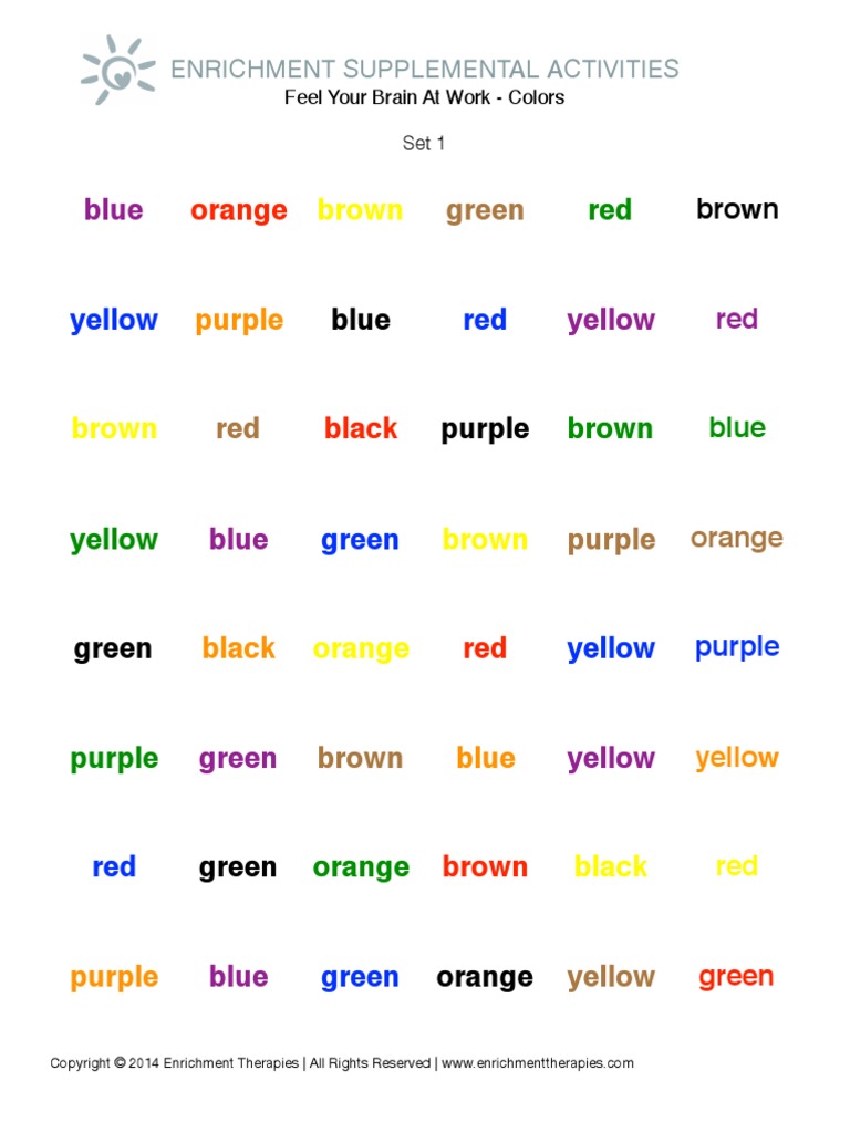 Brain Training Colors PDF | PDF | All Rights Reserved | Natural ...