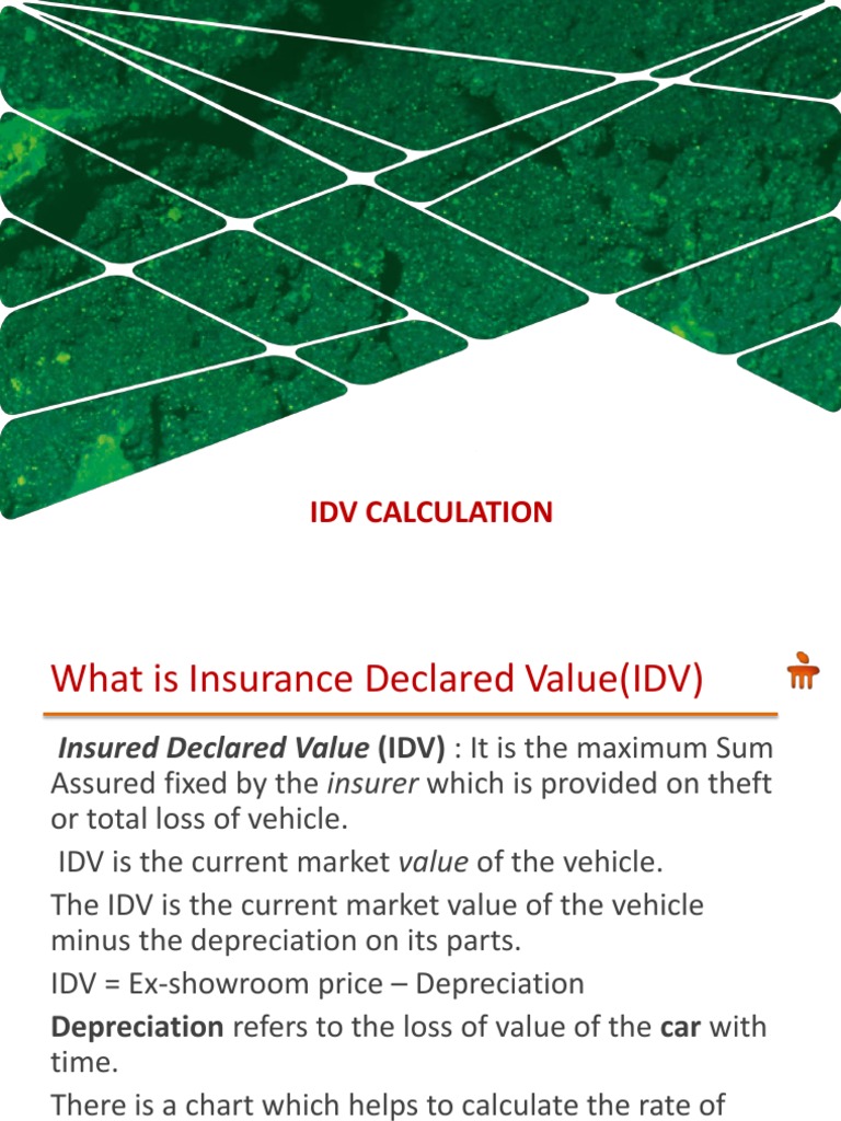 IDV Calculation | PDF | Depreciation | Land Vehicles