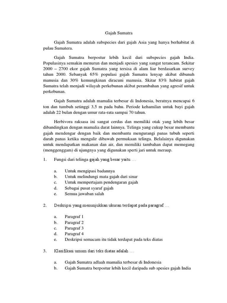 Soal BHS Indonesia (Mama) | PDF