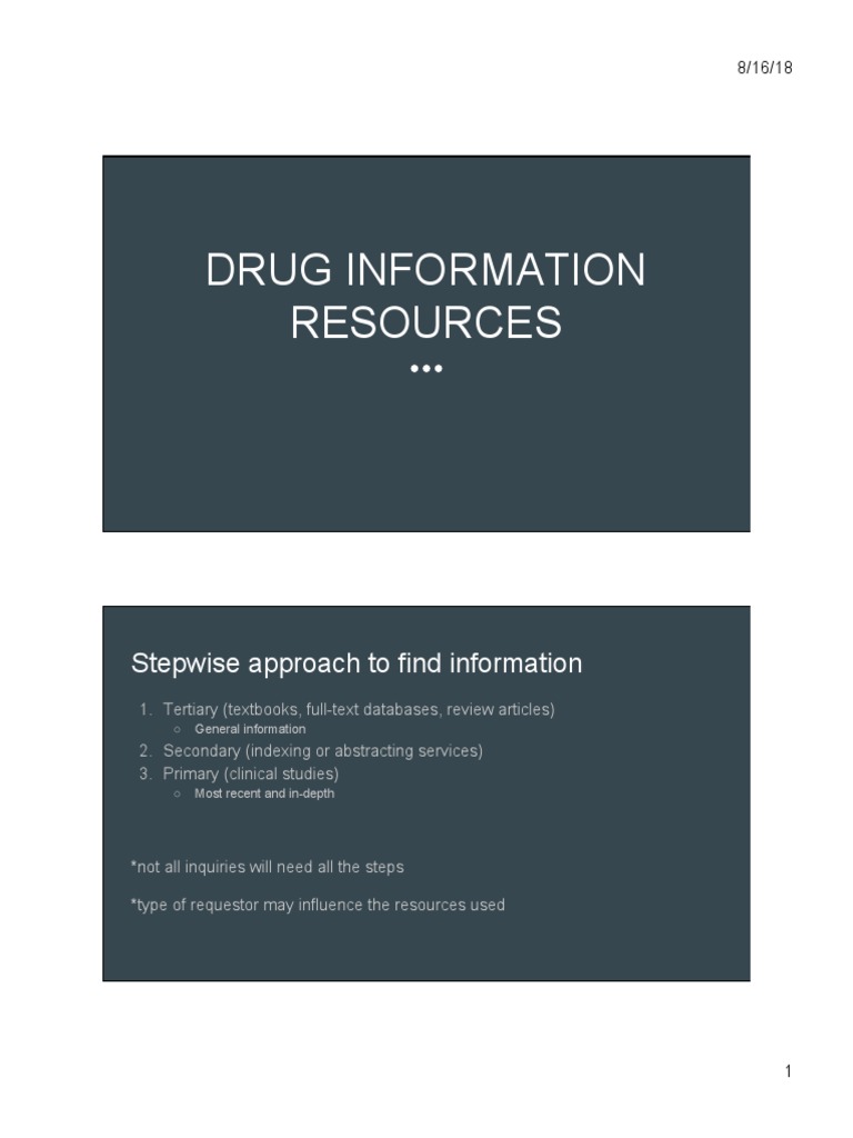 Drug Information Resources | PDF | Pharmacology | Pharmacy