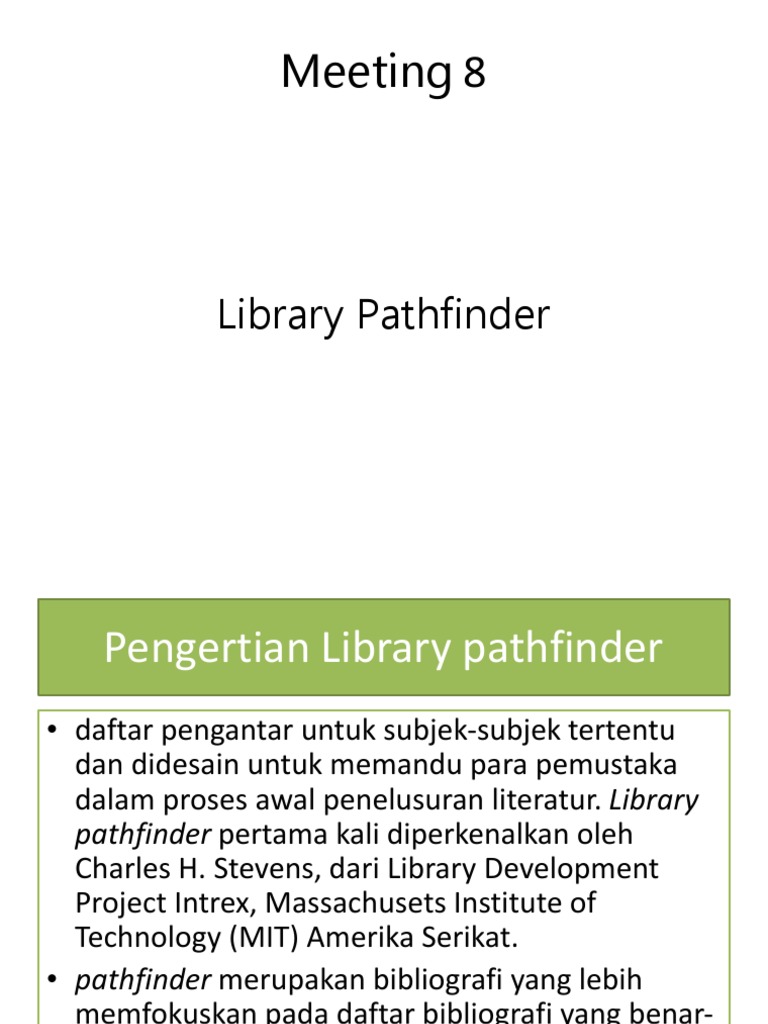 Panduan Library Pathfinder | PDF