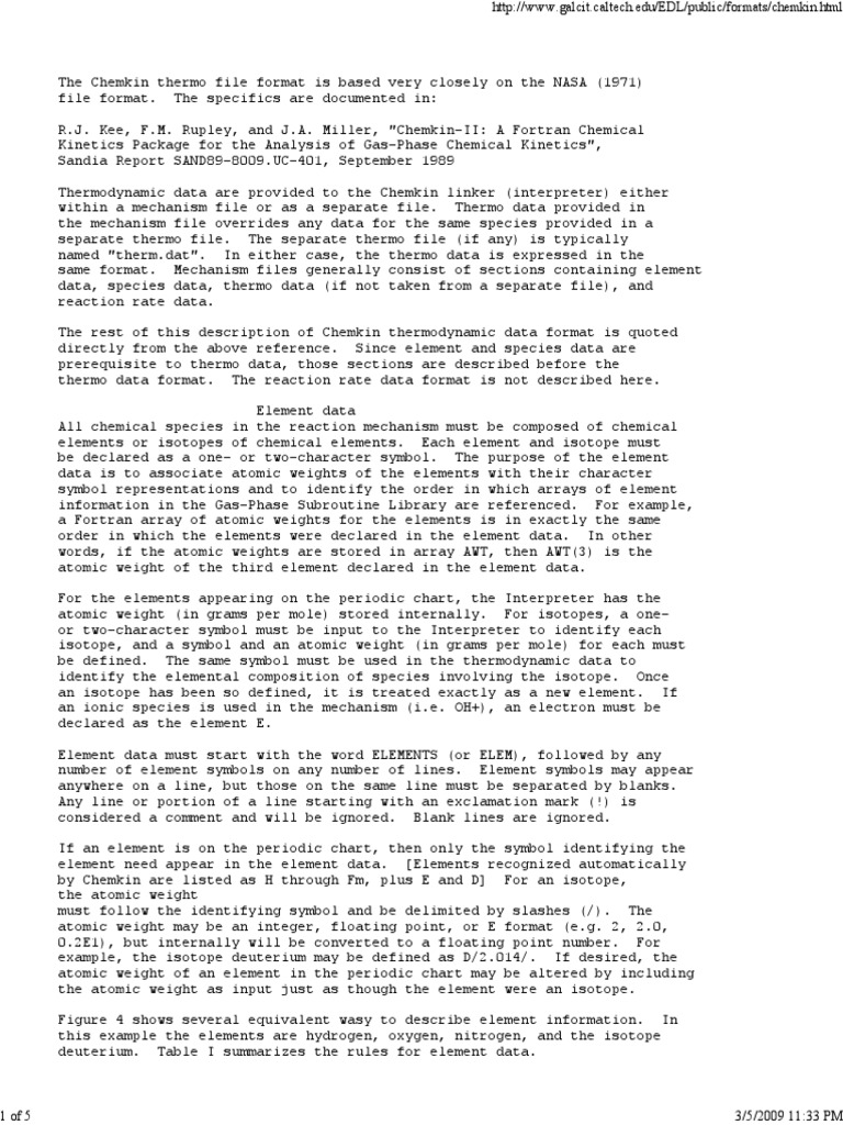 Comb - Chemkin - Format PDF | PDF | Chemical Elements | Isotope