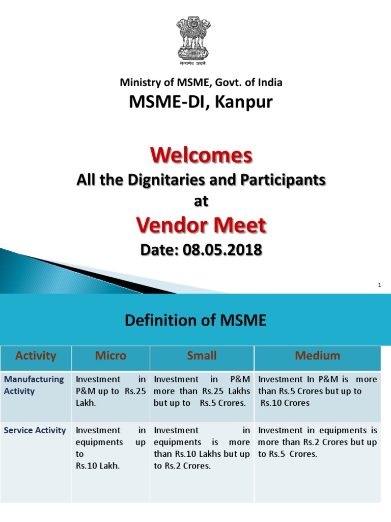 MSME Vendor Meet Overview and Guidelines | PDF | Small And Medium Sized ...