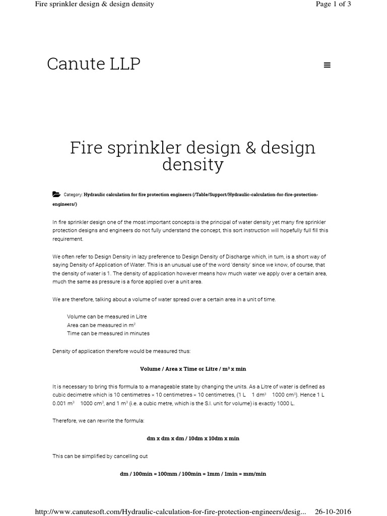 Hydraulic Calculation For Fire Protec2 | PDF | Litre | Fire Sprinkler ...