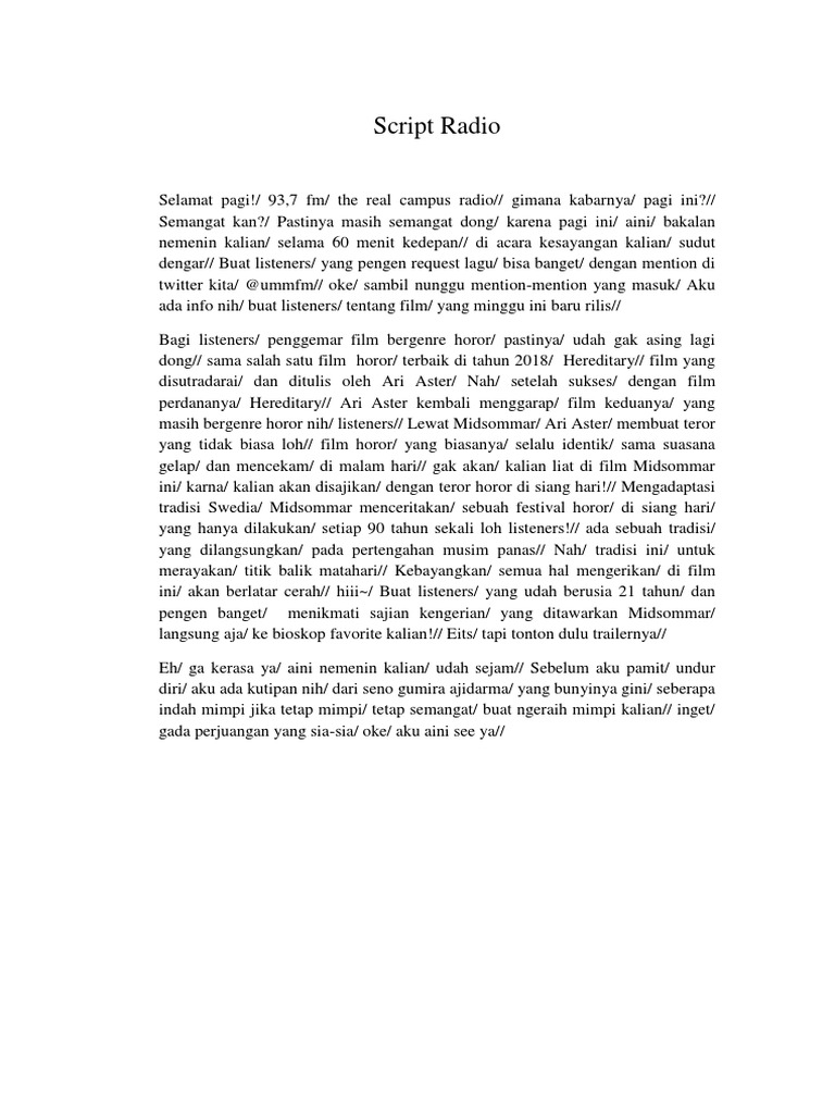 Skrip Radio | PDF