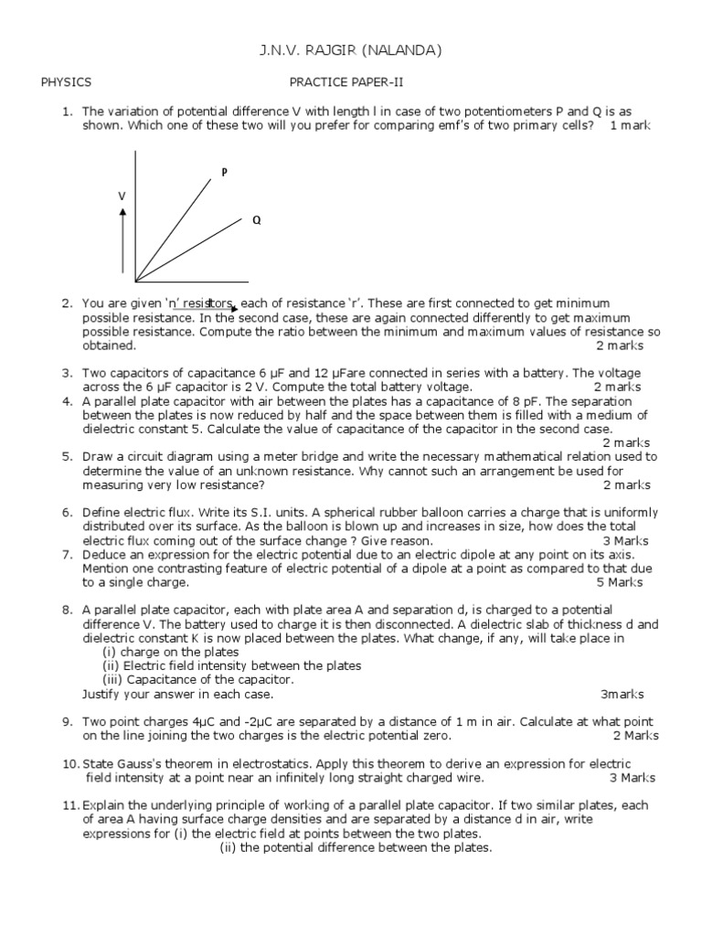 Practice Paper II | PDF | Science & Mathematics