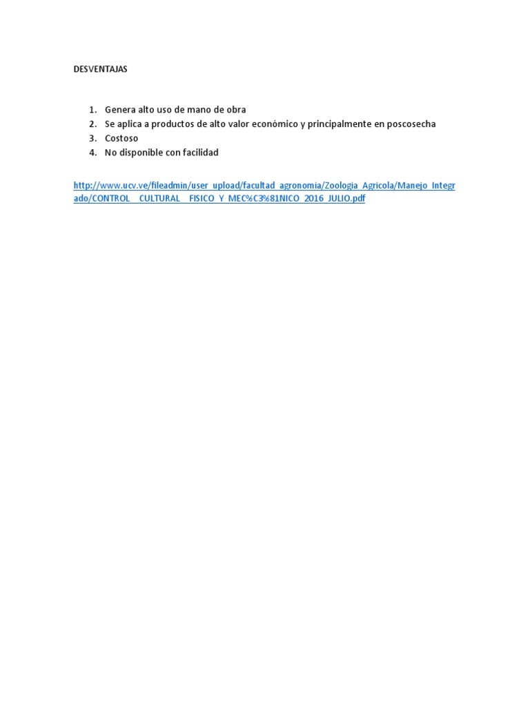 Ventajas Del Control Mecánico | PDF