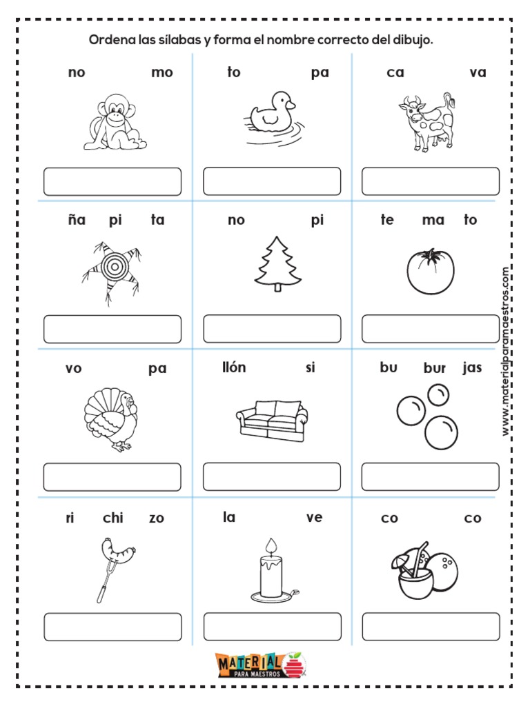 Actividad para ordenar silabas y formar palabras.pdf