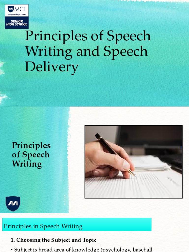05 Principles of Speech Writing and Speech Delivery | PDF | Speech ...