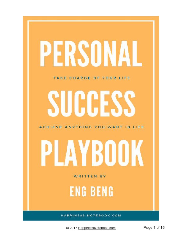 Personal Success Playbook Final | PDF | Neuro Linguistic Programming | Luck