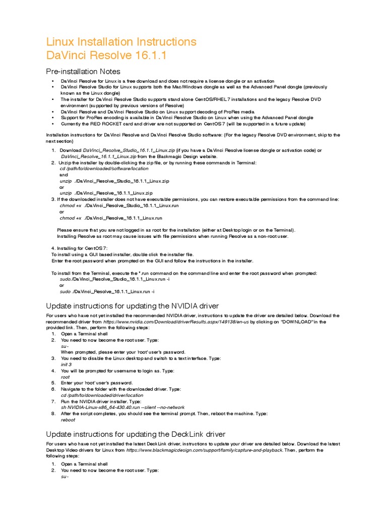 Linux Installation Instructions | PDF | Installation (Computer Programs) | Superuser