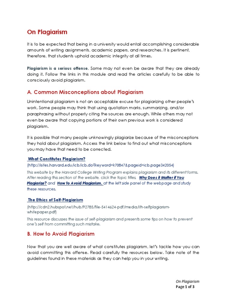 Understanding and Avoiding Plagiarism | PDF | Plagiarism | Apa Style