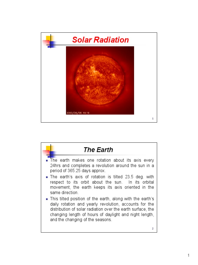 1. Solar Radiation.pdf | Sun | Earth