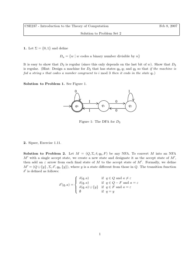 237 Set 2 Solution | PDF | Formal Methods | Models Of Computation