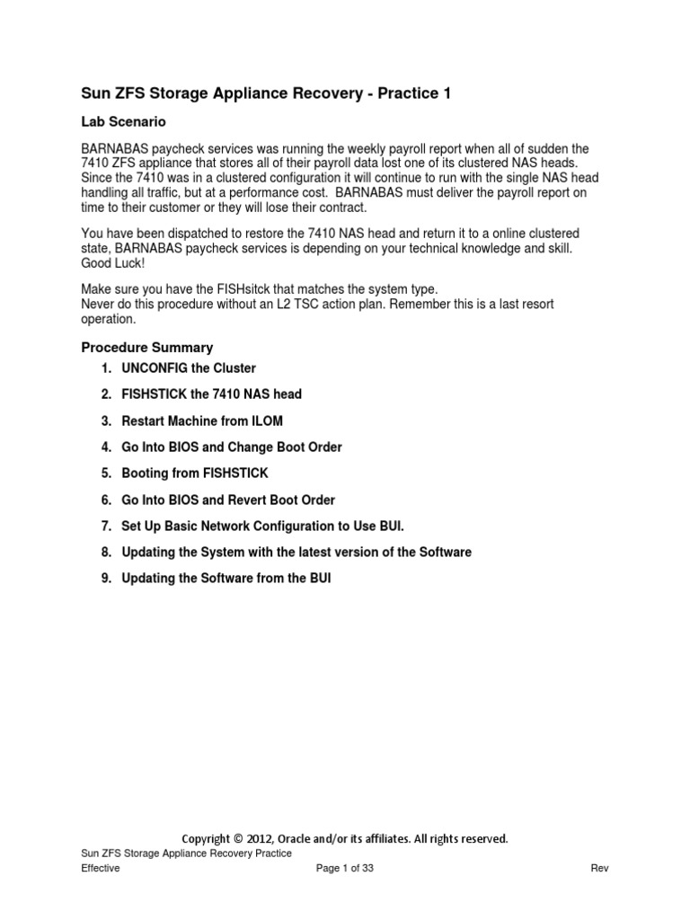 Sun ZFS Storage 7000 Appliance Install, Admin & Hands On Lab - 2 PDF ...
