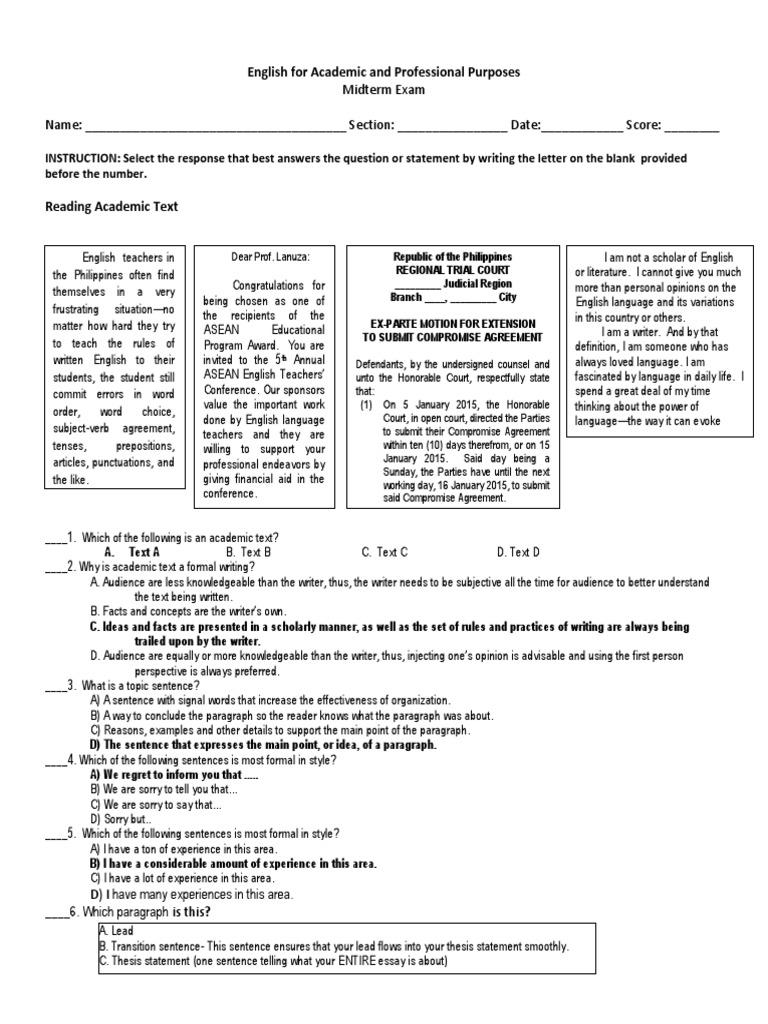 EAPP - Midterm | Download Free PDF | Writers | Paragraph