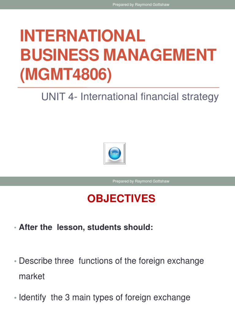 UNIT 4 (International Financial Strategy) | PDF | Foreign Exchange ...