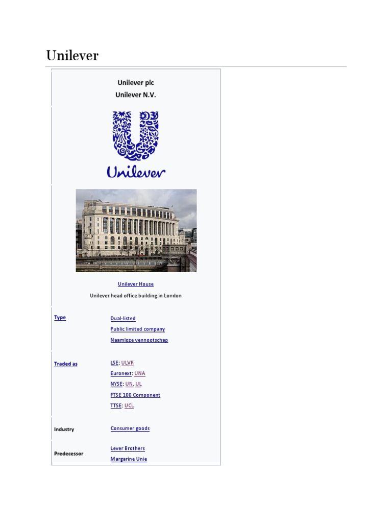 Unilever | PDF | Unilever | Companies