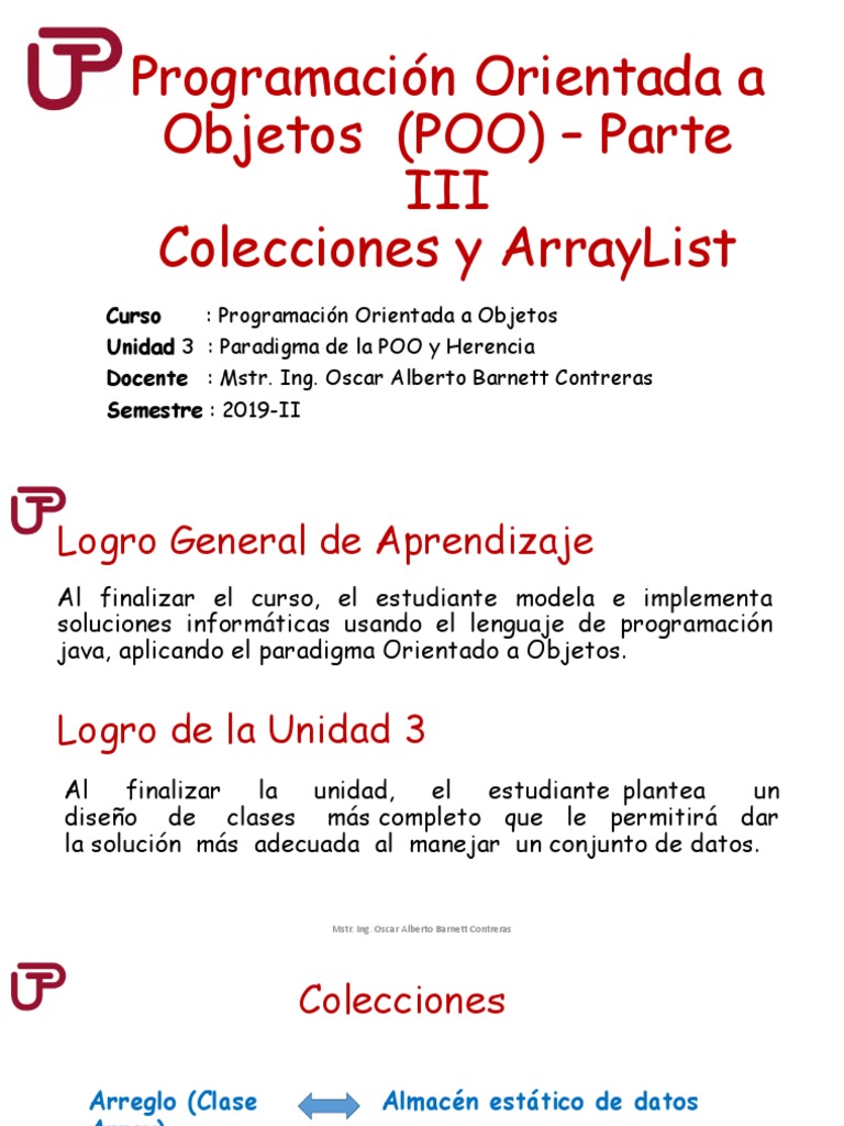 Poo U3 Colecciones Clase Arraylist Pdf Programación Orientada A