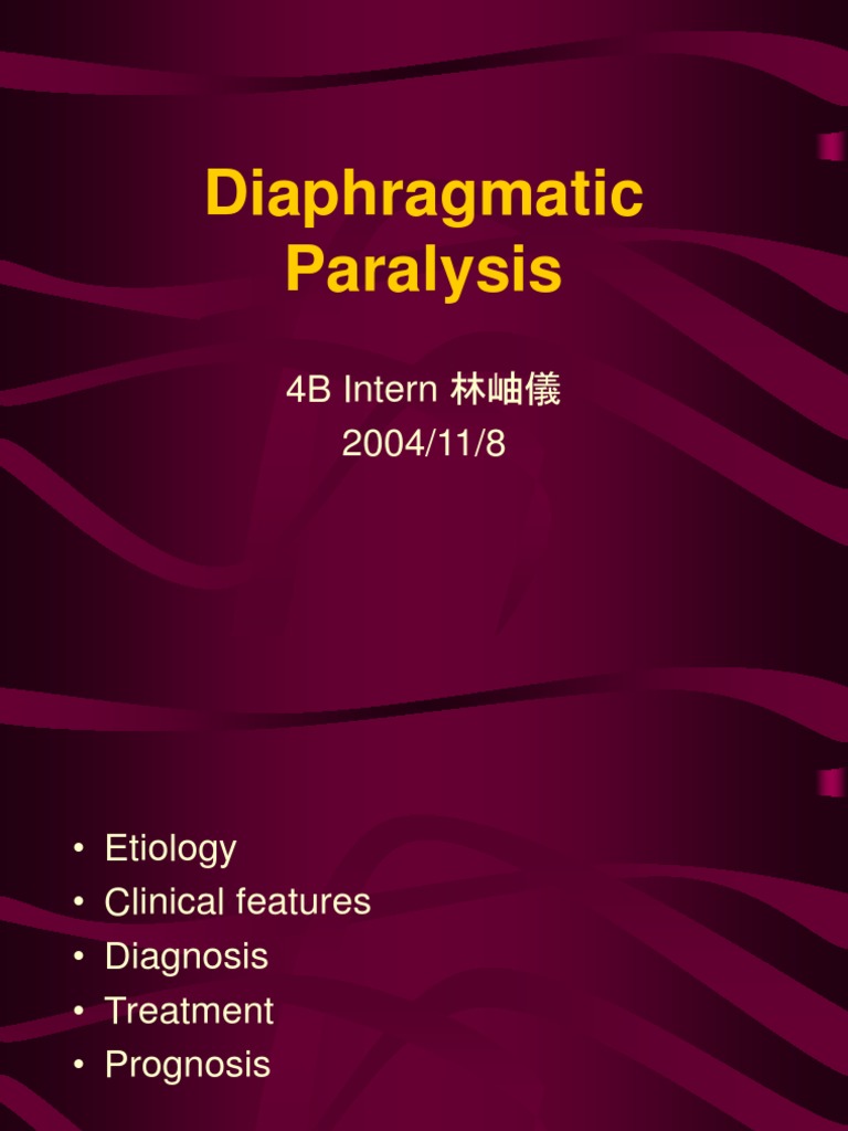 Diaphragmatic Paralysis | PDF | Lung | Diseases And Disorders
