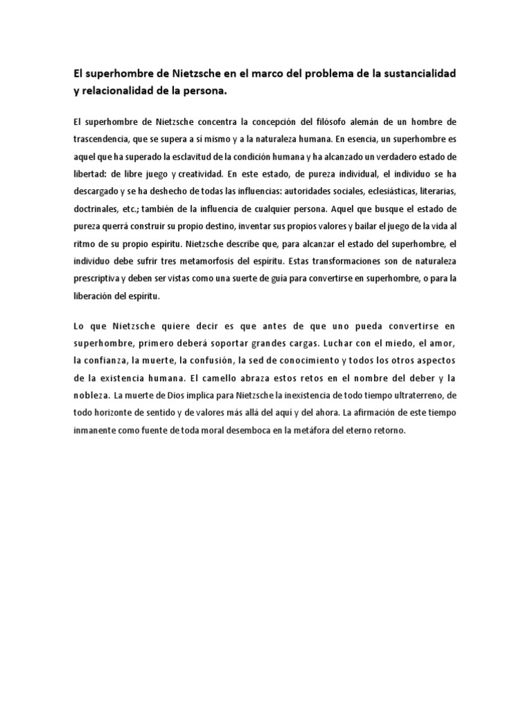 El Superhombre de Nietzsche | PDF