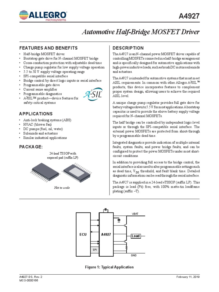 Datasheet A4927 | PDF | Mosfet | Rectifier