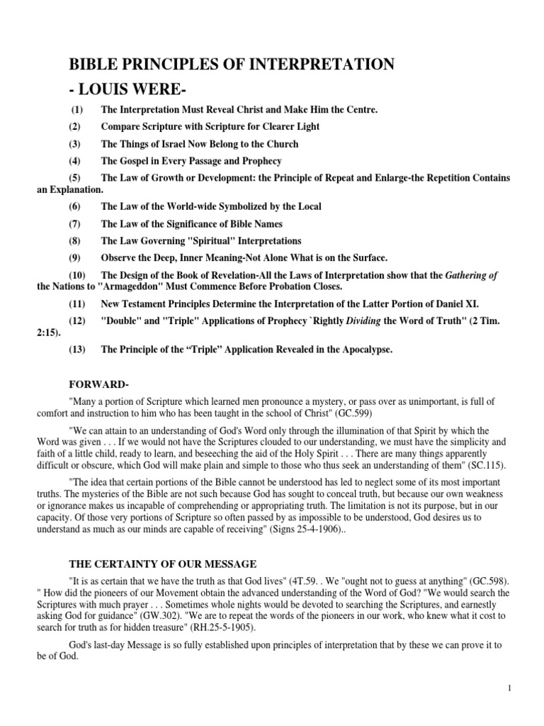 Principles of Biblical Interpretation | PDF | Armageddon | Book Of ...