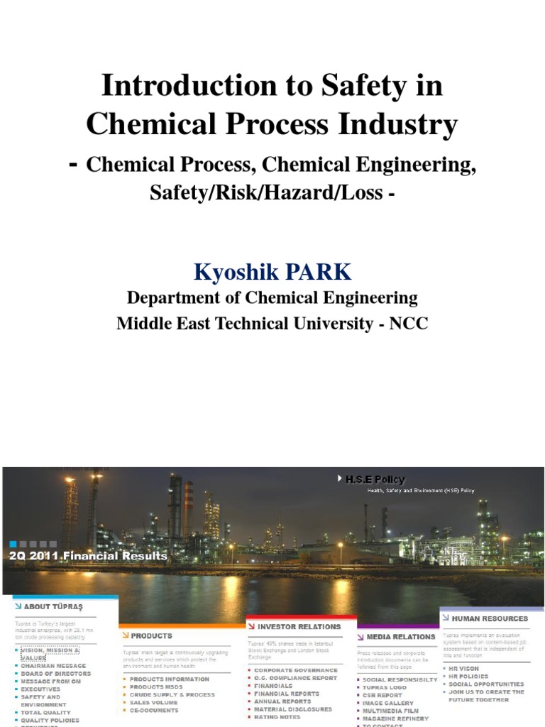 Introduction To Safety in Chemical Process Industry PDF | PDF | Sodium ...