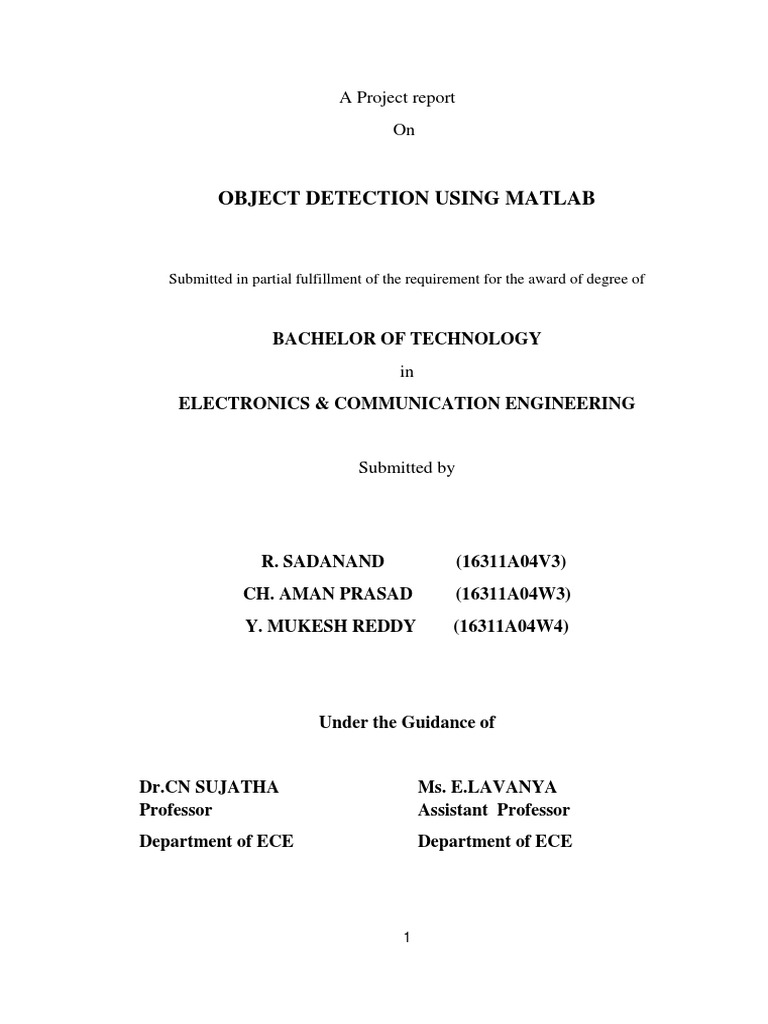 Object Detection | PDF | Computer Vision | Matlab