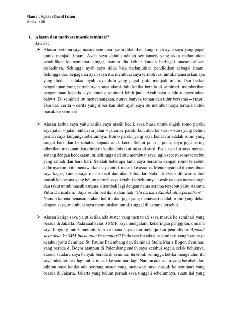 Bahan Bimbingan Rohani | PDF