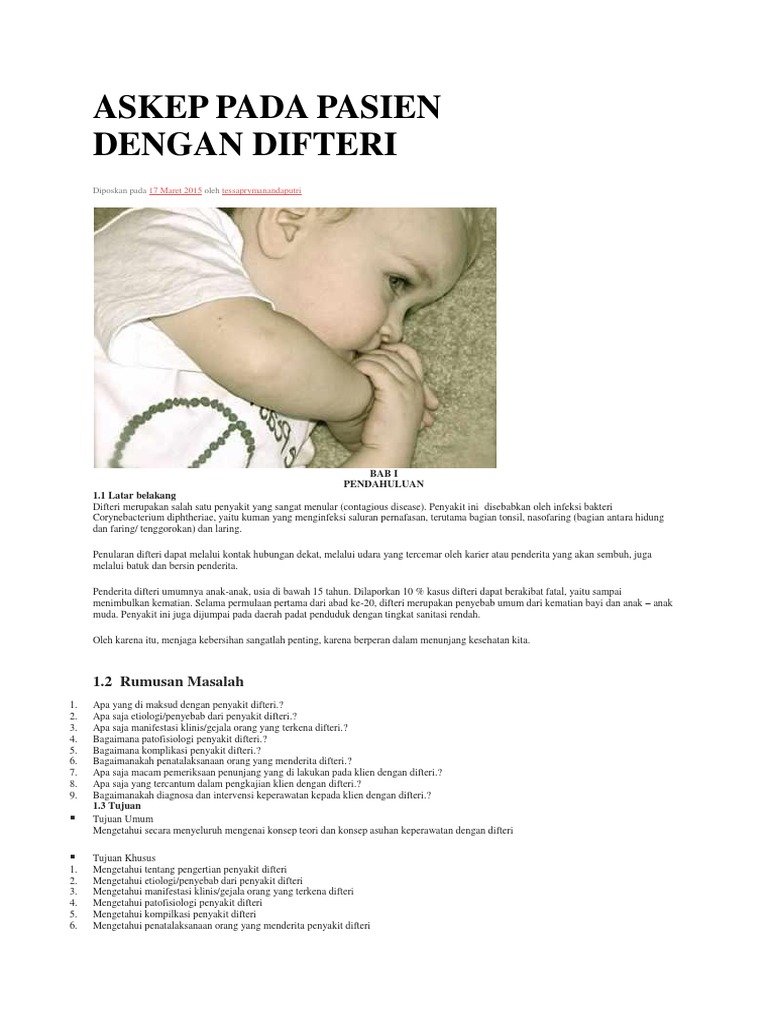 Askep Pada Pasien Dengan Difteri | PDF