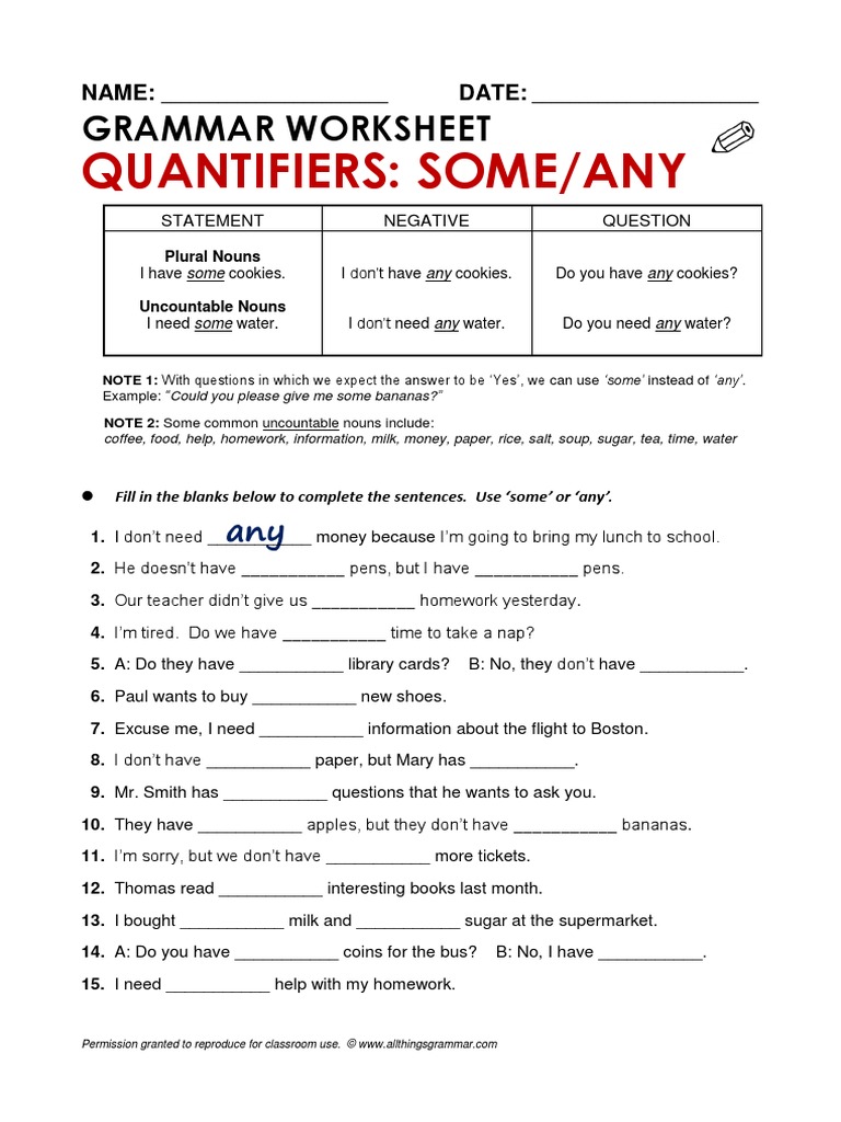 Atg Worksheet Someany PDF | PDF | Noun | Morphology