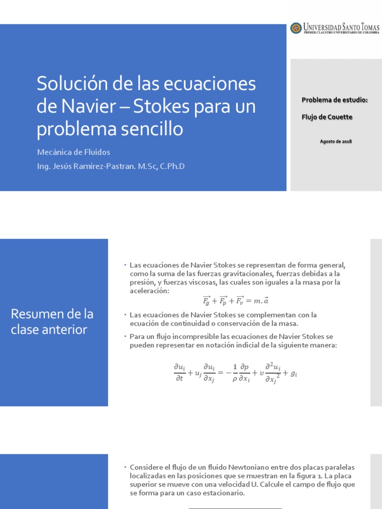 Navier Stokes - Couette PDF | PDF | Ecuaciones de Navier-Stokes ...