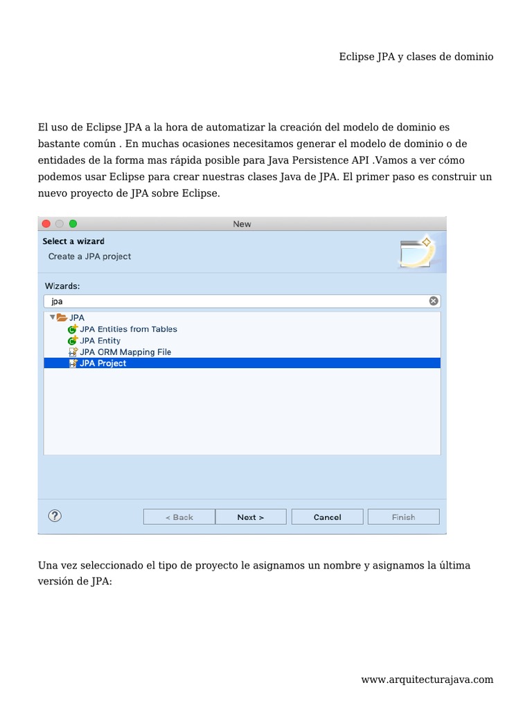 Eclipse JPA y Clases de Dominio | Descargar gratis PDF | Eclipse (software) | Java (lenguaje de ...